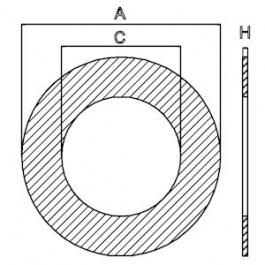 Flanschabdichtung, flacher Gummiring 70x48 mm SBR | Technirub